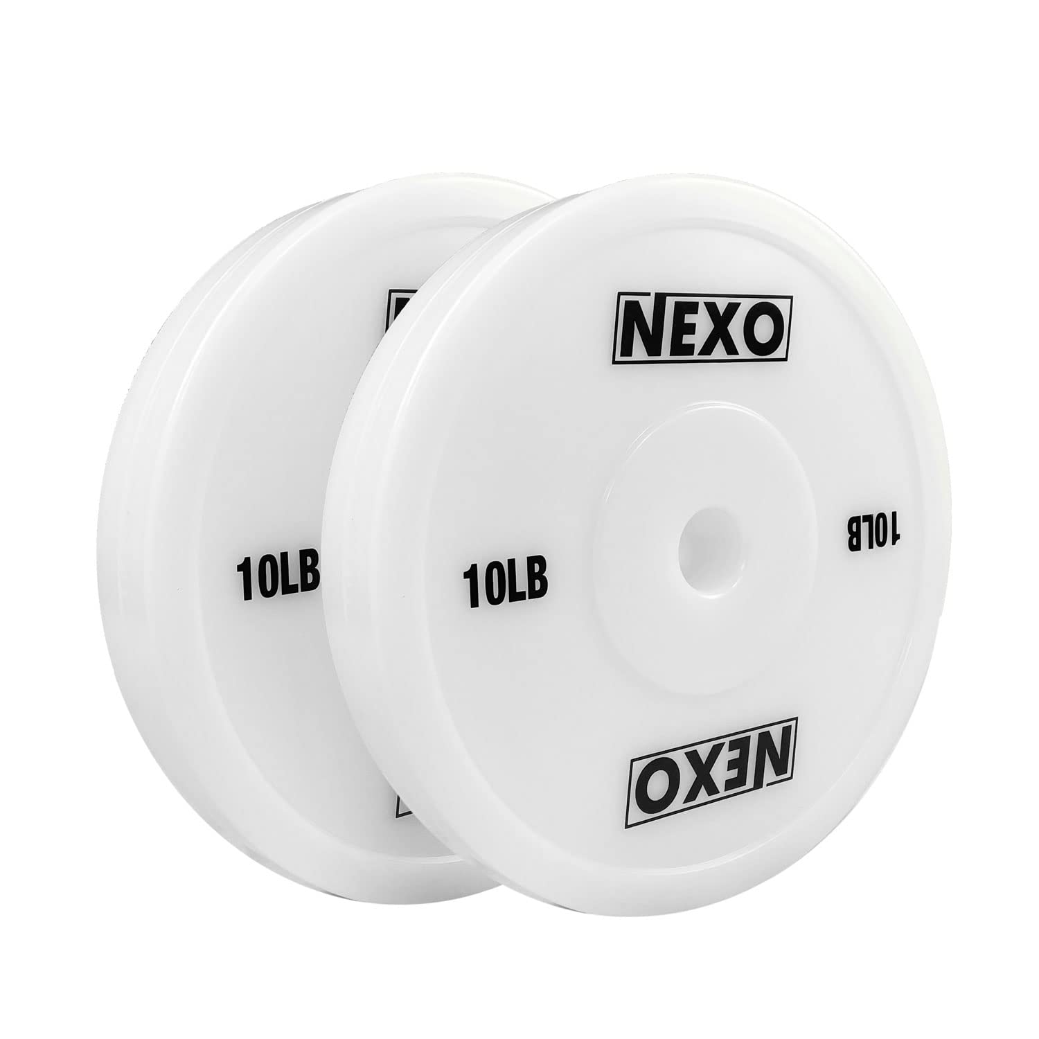 NEXO Olympic 10LB Training Technique Plate - White Full-Size Olympic Weightlifting Training Weight Plate for New Youth or Kids
