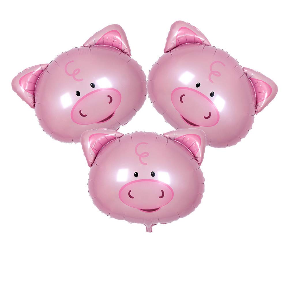 Soochat Pig Balloon Pink Pig Head Balloons Aluminium Film Balloon for Birthday Wedding Party Decorations 10 Pcs