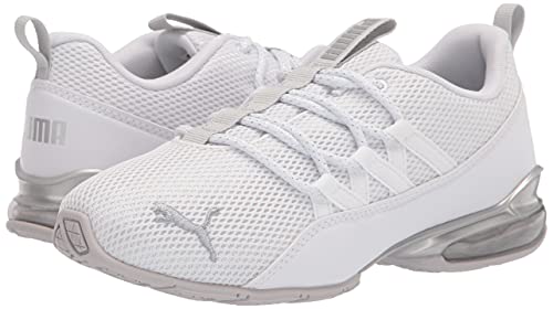 PUMA Women's RIAZE PROWL MOD SWIRL Sneaker, Puma White-Puma Silver, 8