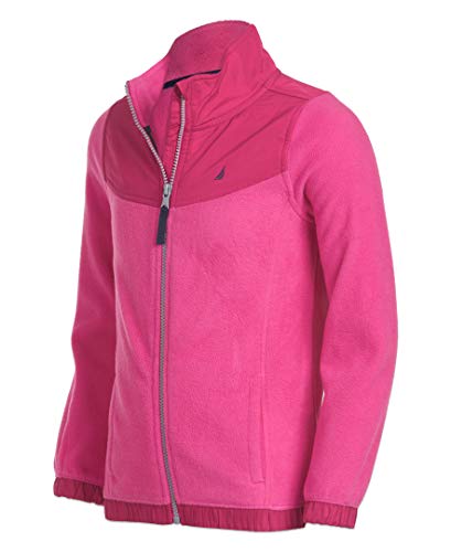 Nautica Girl's Full-zip Fleece Jacket, Signature Logo Design, Lightweight & Wind Resistant, Grey Heather, 42