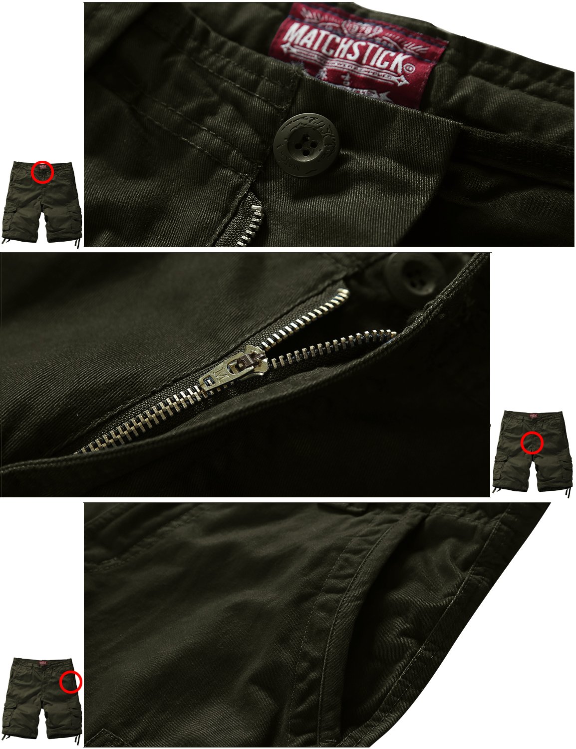 Match Men's Comfort Cargo Short (Label size L/32 (US 30), 3058 Army green)
