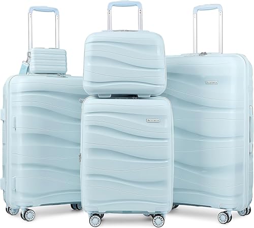 Melalenia Luggage Sets 3 Piece Expandable Suitcase Set, PP Hardshell Suitcase with Spinner Wheels,Lightweight Carry On Luggage with TSA Lock for Women
