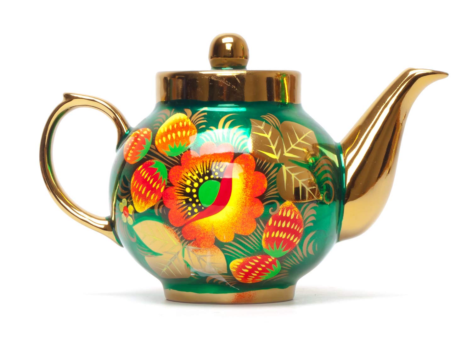 Poppies Hand Painted Electric Samovar Kettle with Teapot and Tray