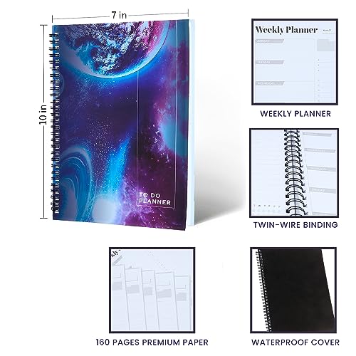Planner, Universe, 180 Pages, 7x10 inch, Daily Planner, Small Daily Planner, Daily Planber, Weekly Plans, Planners, 2023 Planner Daily Weekly and Monthly, Weekly Plan, 2023 Planner