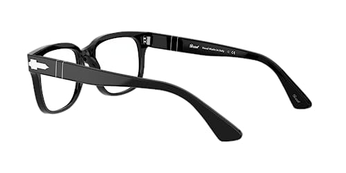 Persol PO3252V Square Prescription Eyewear Frames, Black/Demo Lens, 52 mm