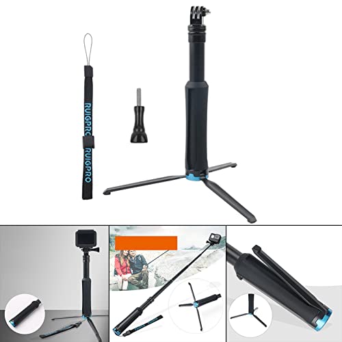Ronyme Portable Selfie Stick Tripod Stand Extension Pole for Action Cameras - No Long Screw