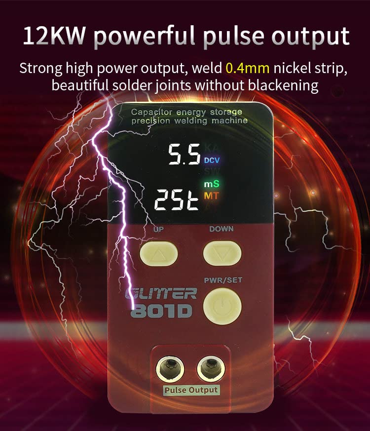 ZCM-JSD 801D Capacitor Energy Storage Welders,Adjustable Pulse Spot Welder W/Smart Control Panel,Portable Pulse Welding Machine for Battery Pack 18650 14500 Lithium Batteries