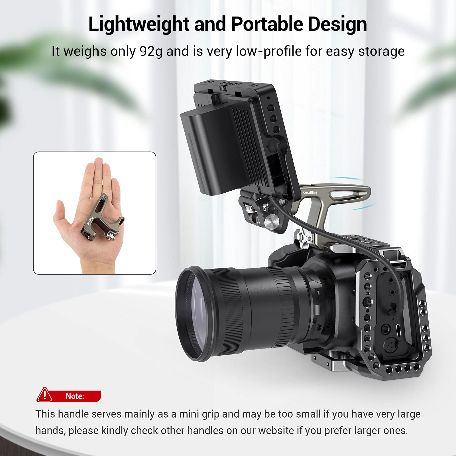SmallRig Mini Top Handle with NATO Clamp for Vlogging Shooting, Compatible with Light-Weight Cameras - HTN2758