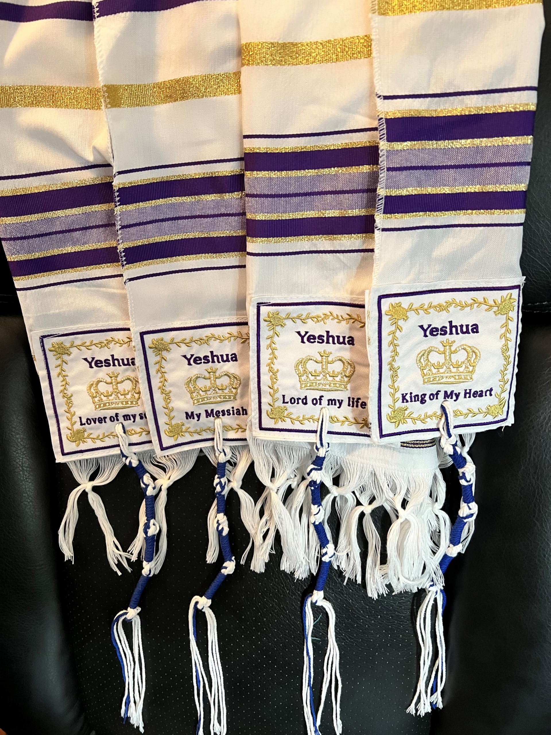 Shofars From Afar PURPLE Messianic Tallit Talit Prayer Shawl 72" x 22" Yeshua King of Kings & Lord of Lords Designed by Dr. Rick & Joyce Kurnow