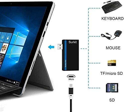 Navitech 2 in 1 Laptop/Tablet USB 3.0/2.0 HUB Adapter/Micro USB Input with SD/Micro SD Card Reader Compatible with ASUS Chromebook Flip C214 11.6"