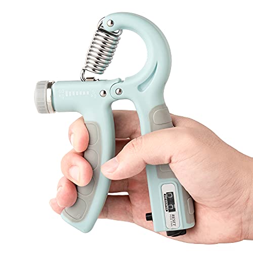 steelway Hand Grip Exerciser Strengthener 2 Pack,Grip Trainer, Forearm Grip Strength with Counter, Adjustable Resistance from 11-132 LB, Forearm Workout Equipment(Blue)