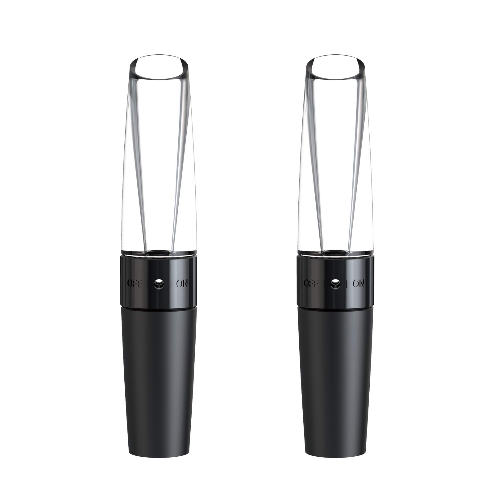 Z-oneMart 2Pcs Wine Aerator Pourer Spout Premium Aerator Wine Pourer Decanter Rich Finish and Bubbles, No-Drip, Spill, Brithday Christmas Gifts for Wine Lover Black