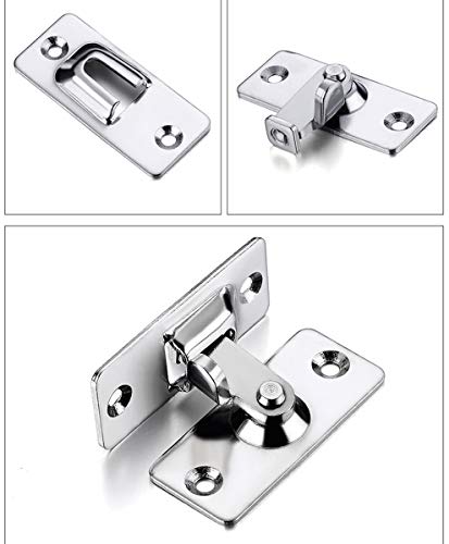 WANLIAN Door Hasp Latch 90 Degree, Stainless Steel Safety Angle Locking Latch for Push/Sliding/Barn Door, Satin Nickel