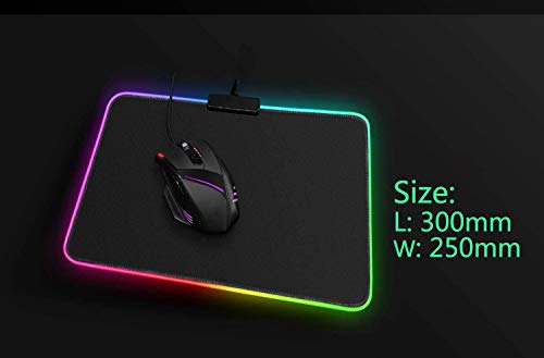 S & E TEACHER'S EDITION Gaming Mouse Pad, Soft LED Light Mouse Pad, Black Premium-Textured Mouse Mat, with 8 Lighting Modes, 10 x 12 Inch, Christmas