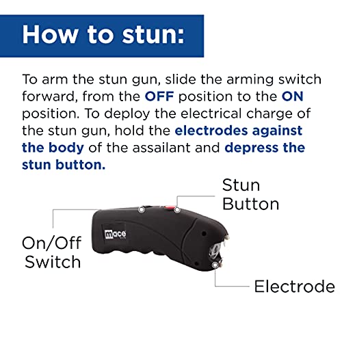 Mace Brand 2,400,000 Volt Ergo Stun Gun with Bright LED Light (Black) β Features On/Off Safety Switch, Stun Button β Holster Included, Rechargeable Battery, Mace Stun Gun for Self Defense, Made in USA
