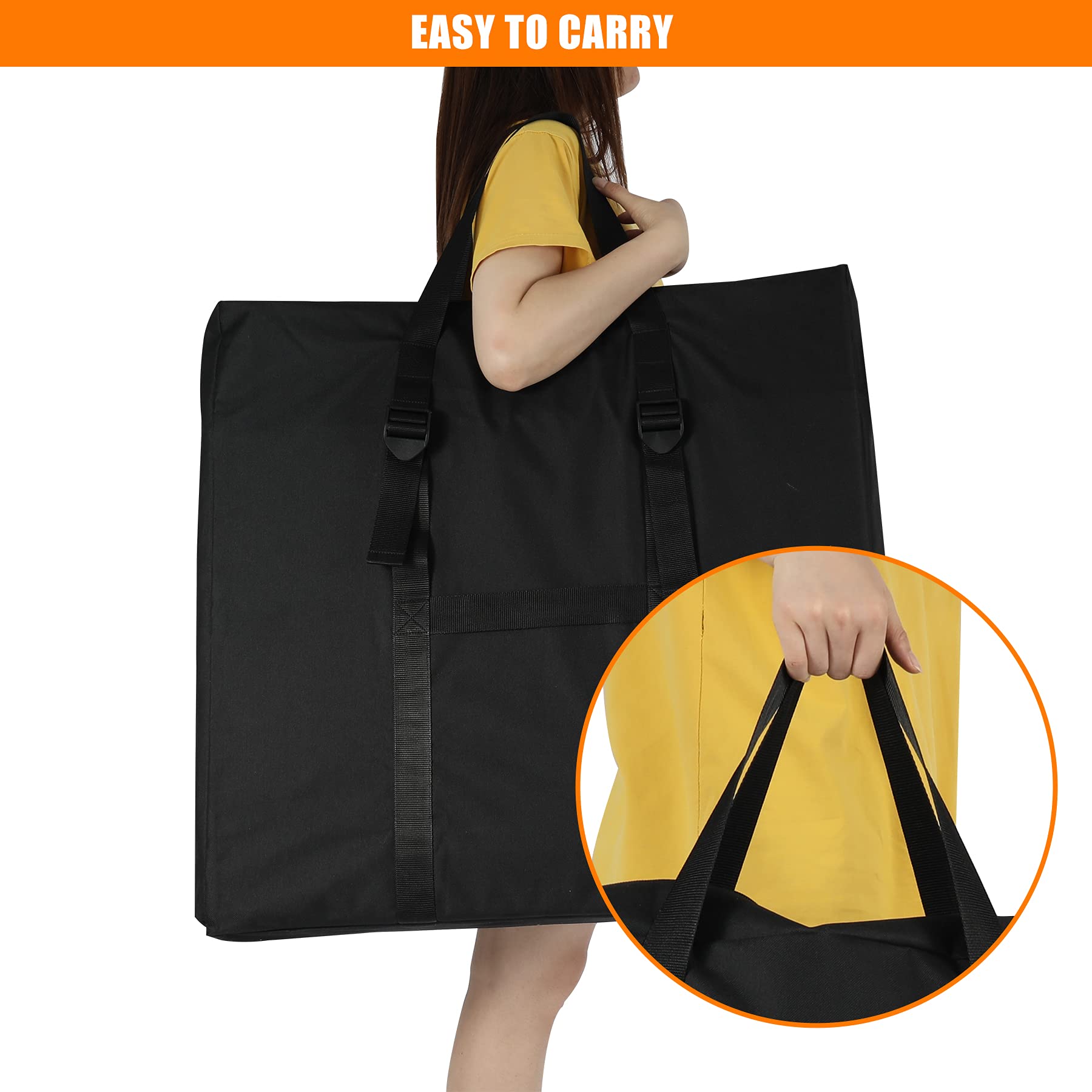 REDCAMP folding table Storage bag, WaterProof Carry Bag with Handles for Folding Picnic Camping Card Table, Black 26" D x 5" W x 24" H