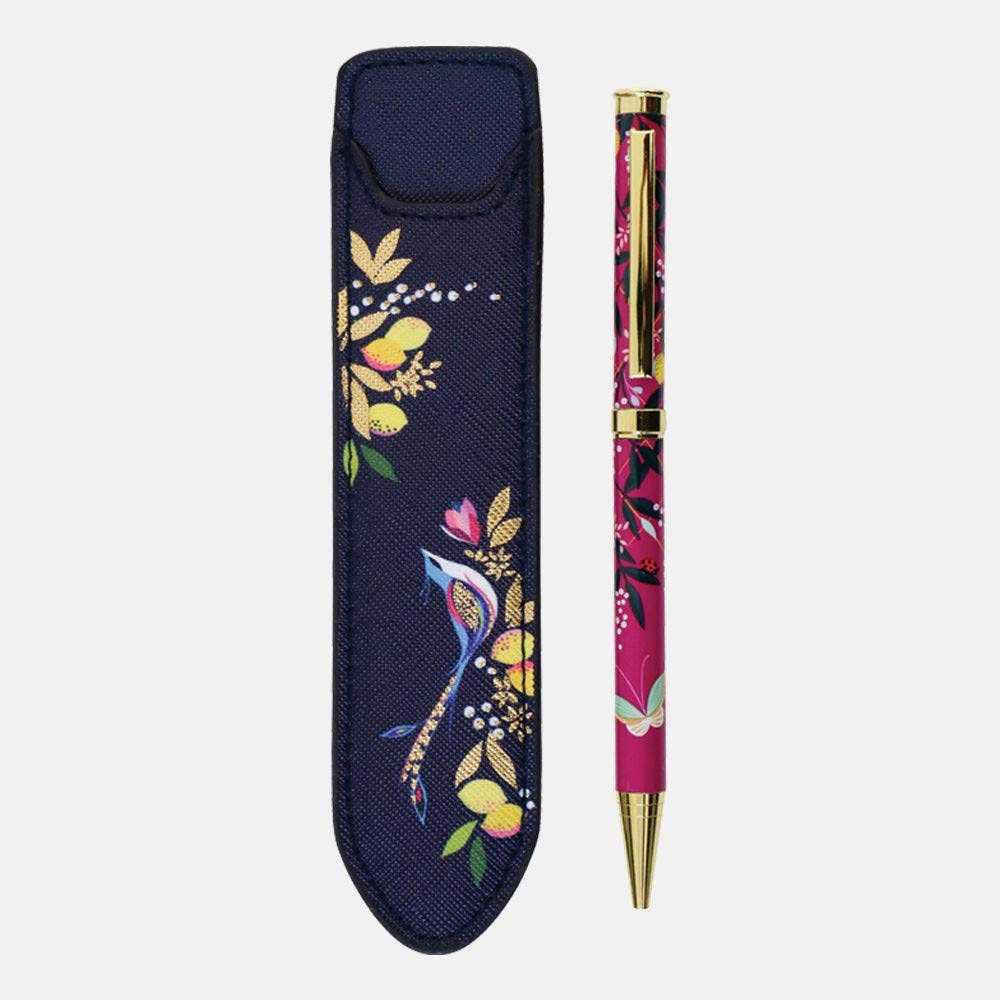 Portico Designs Ltd Sara Miller London - Pen and Pouch Set Orchard Collection, 2-Piece, Pink