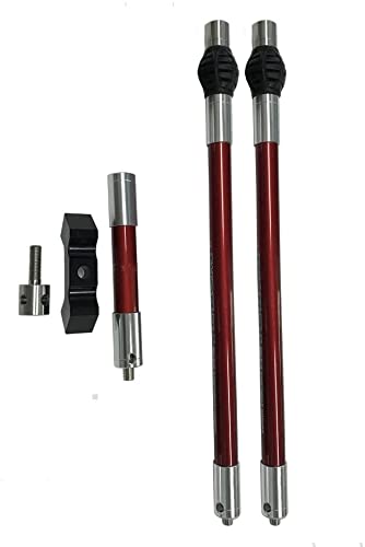 SHARROW Archery Balance Bar Stabilizer Set Carbon Fiber Bow Stabilizer Pole Rod for Recurve Bow and Compound Bow (red)