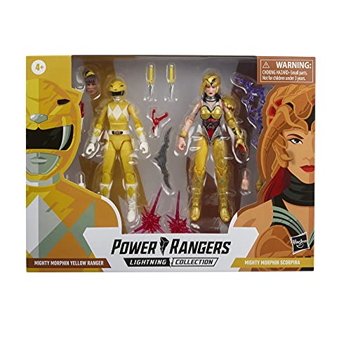 Power Rangers Lightning Collection Mighty Morphin Yellow Ranger Aisha Vs. Scorpina 2-Pack 6-Inch Premium Collectible Action Figure Toys