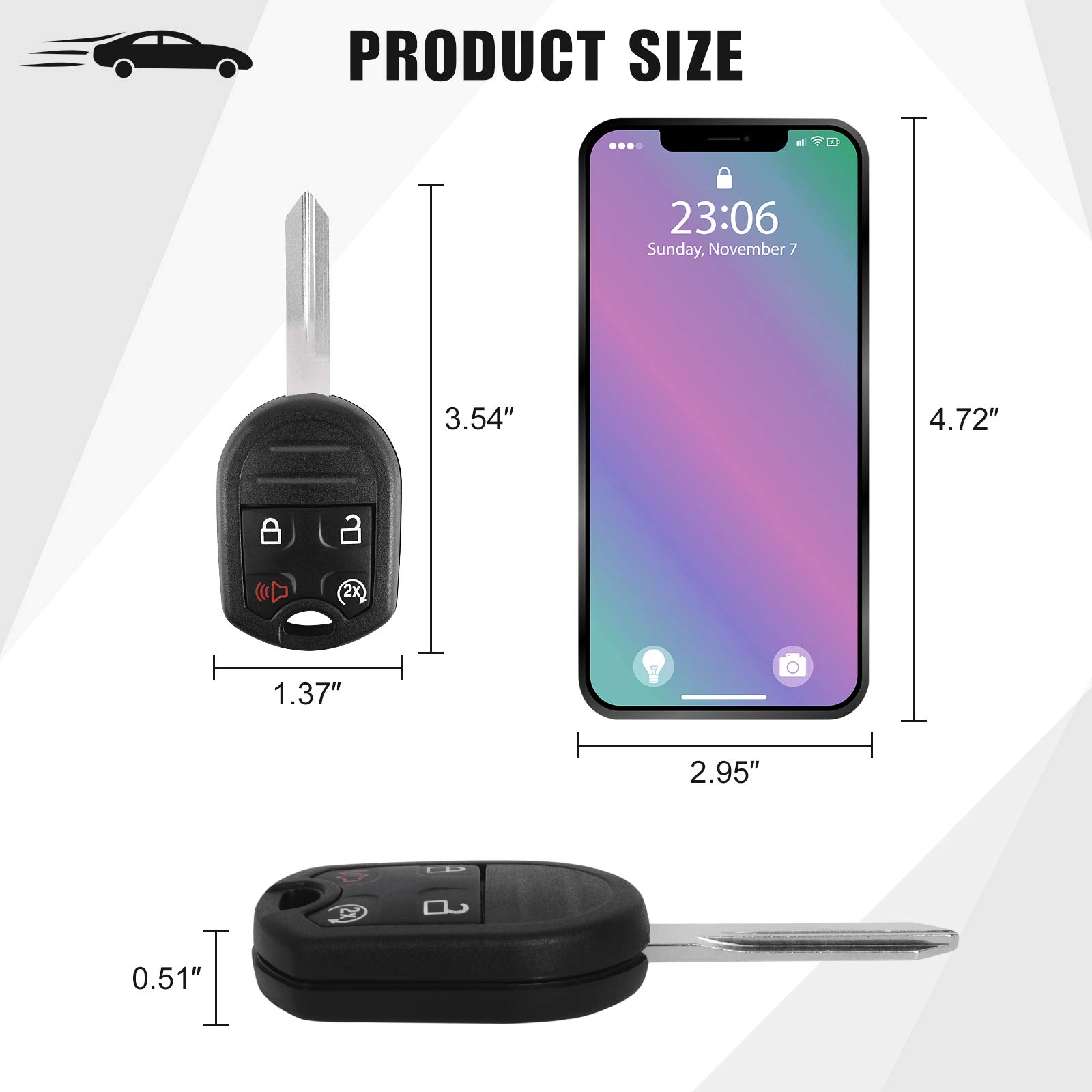 Smart Remote Fit for 2015-2017 Ford F-150 with Power Tailgate Compatable with 2013-2016 Fusion, 2016-2017 Edge Explorer (M3NA2C31243300) Engine Start Car Key Fob Keyless Entry System