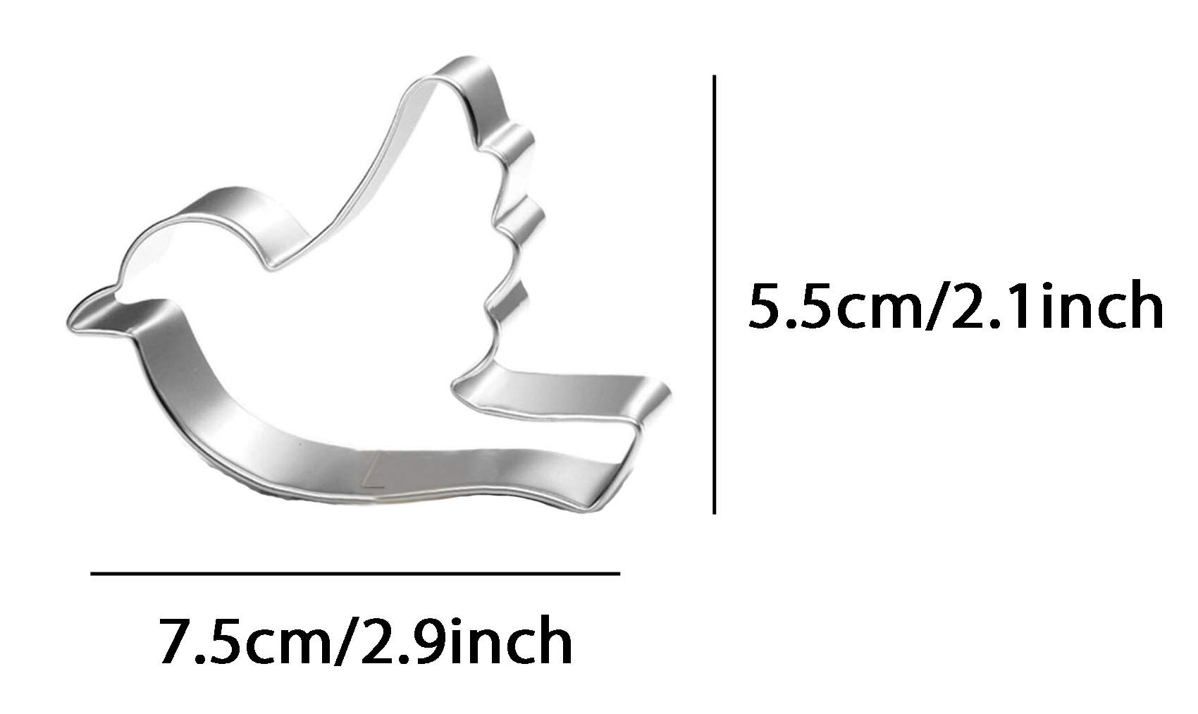 ZDYWY Dove Pigeon Bird Shaped Cookie Cutter