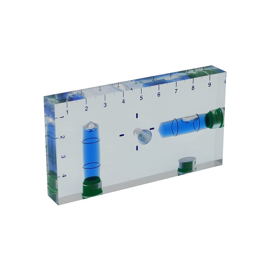 XMLEI Transparent cuboid high precision T level integrated small household magnetic level bubble level(95X51X13mm) (g549810)