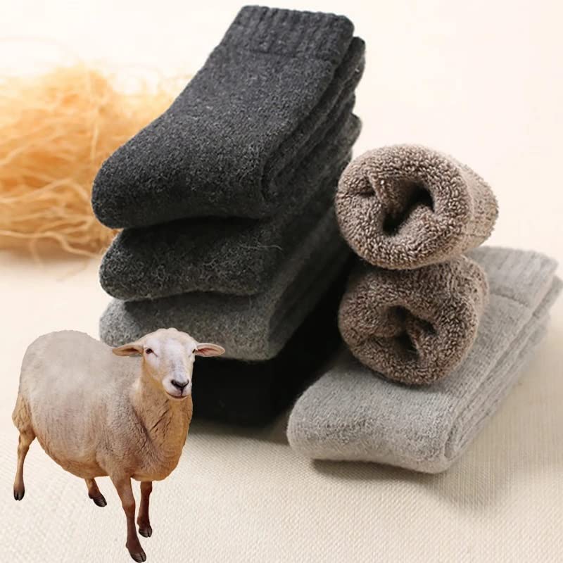 Socks -Thick Wool Socks Men Warm Winter Cashmere Cotton Long Socks Snow Boots Floor Thicken Thermal Sock 5 Styles
