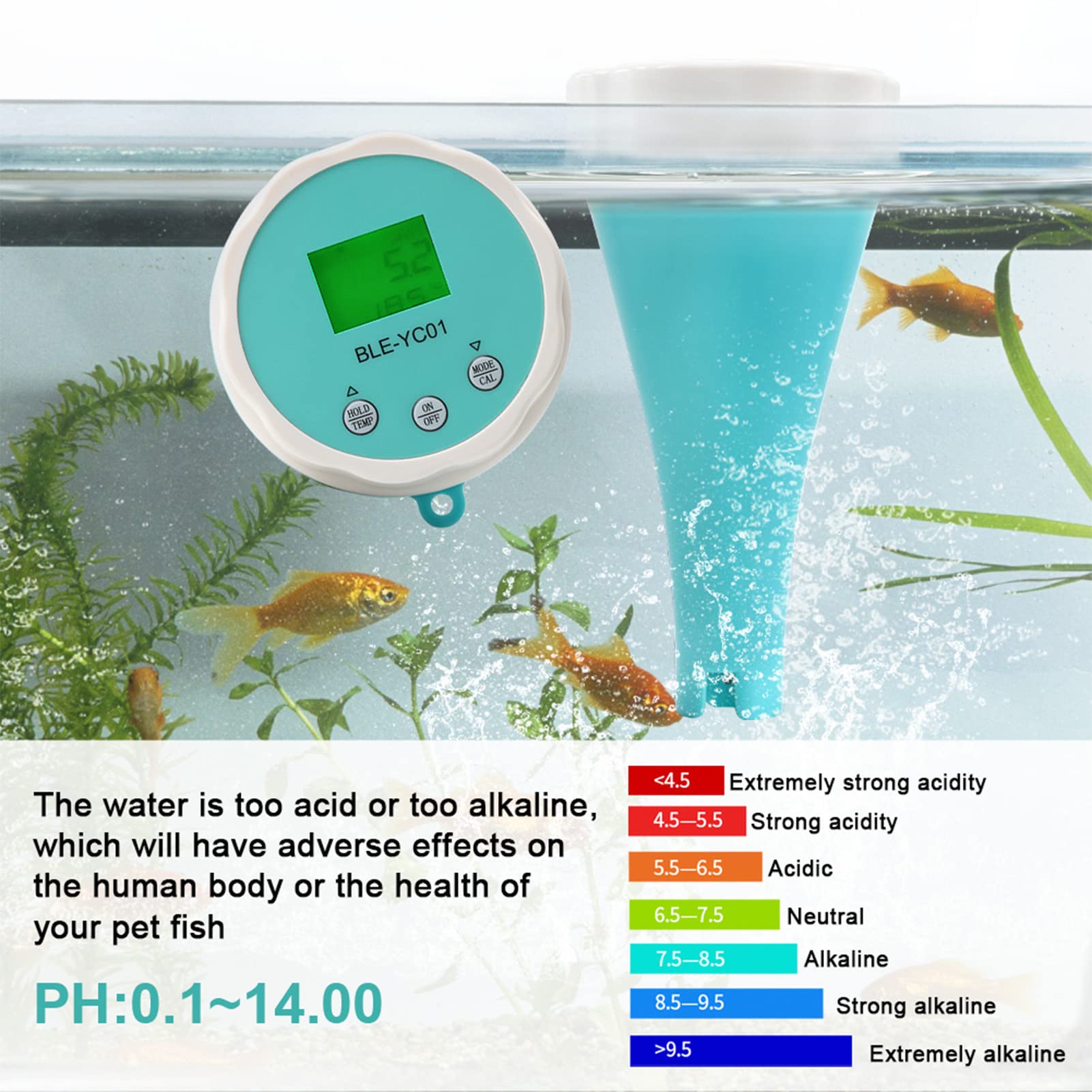 Water Testing Meter 6 in 1 PH EC TDS ORP TEMP Water Tester Pen Water Quality Detector Mobile Phone APP Data Bluetooth for Swimming Pool