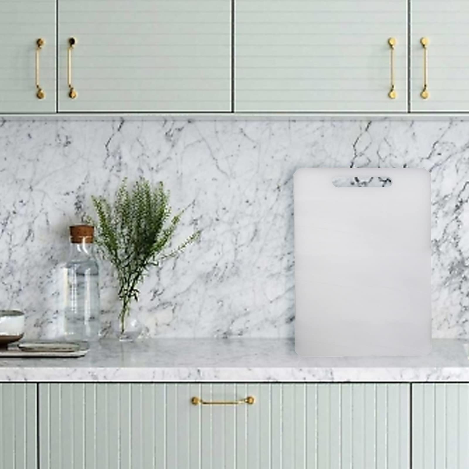 Strictly Sinks Acrylic Cutting Board - Non Slip Cutting Board for Meat, Vegetables & Fruits, Large Dishwasher Safe Cutting Board with Handle - Over the Sink Cutting Board (17-3/8" x 11" x 7/8") White