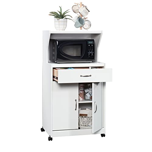 Sauder SauderMicrowave/Kitchen Cart, Soft White Finish