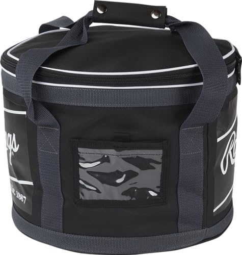 Rawlings | SOFT SIDED Ball Bucket | Holds 6 Dz. Baseballs / 3 Dz. Softballs | Black/Red