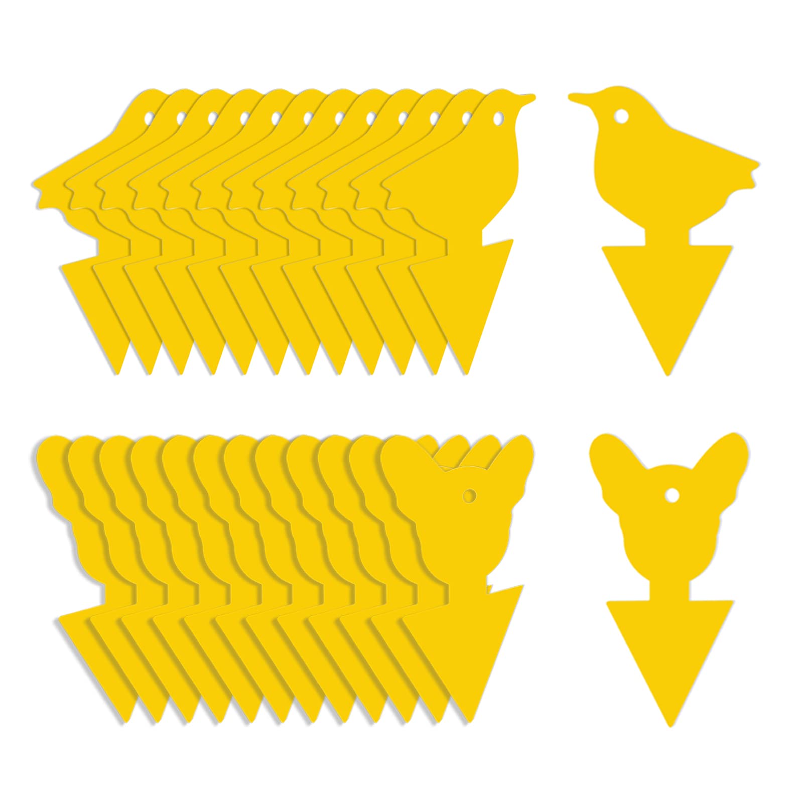 XNFUD 24 Pcs Sticky Traps for Fruit Fly,Whitefly,Fungus Gnat,Mosquito and Bug,Yellow Sticky Insect Catcher Traps for Indoor/Outdoor,Insert/Hang,Extremely Sticky Fly Trap,Non-Toxic,Odorless,2 Shapes…