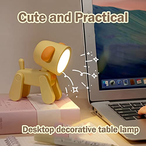 NICE POINT Mini LED Desk Lamp for Kids, Rechargeable Pink Cute Deer Table Night Light Phone Holder,Children Student Foldable Portable Reading Pet Desk Night Light,Adjustable Animal Night Lamp.