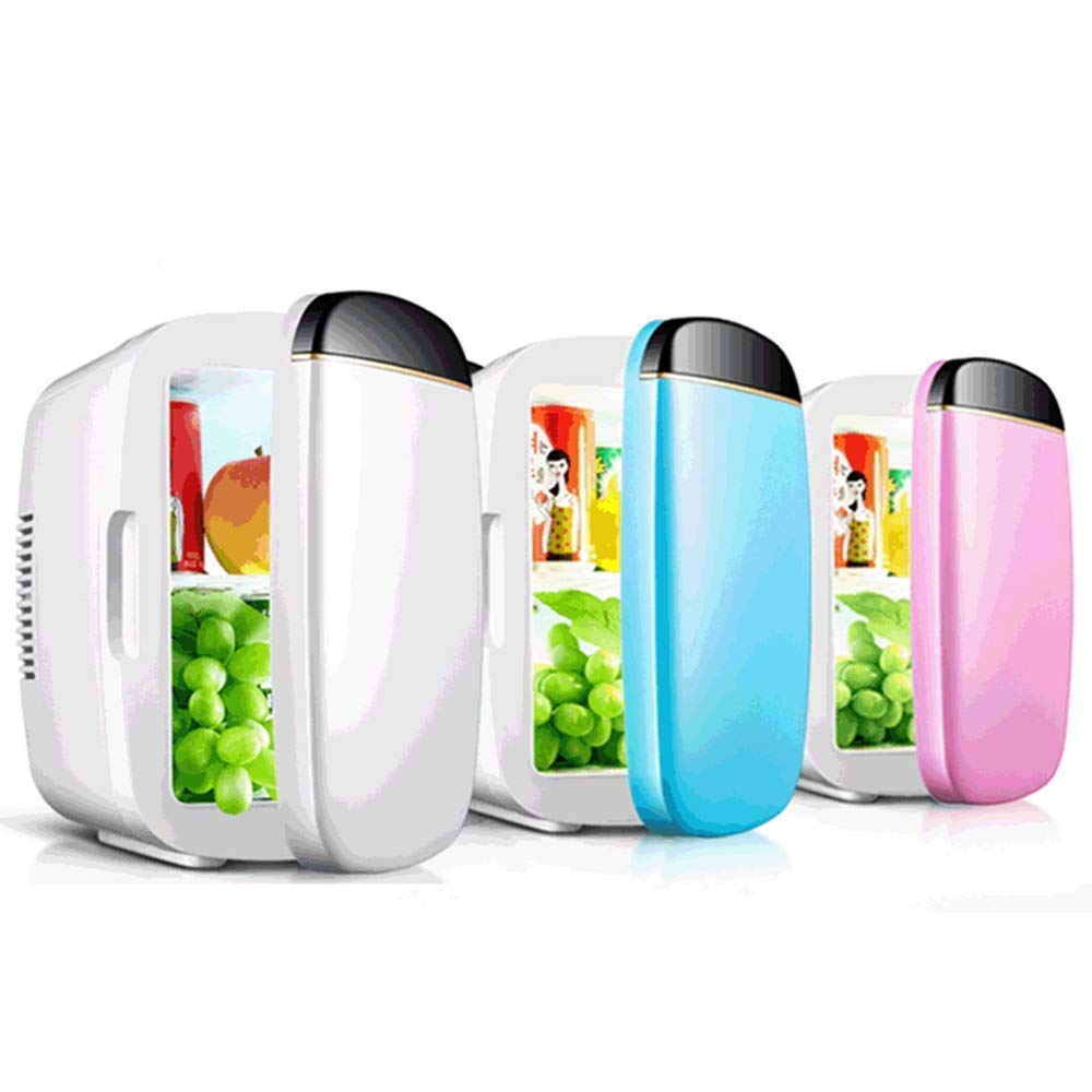 Mini Portable Refrigerators 6 Liter Capacity Compact Personal Fridge, Cools & Heats, 100% FreonFree & Eco Friendly Table Top Fridge (Color : Blue) MZXDX (Color : Pink)