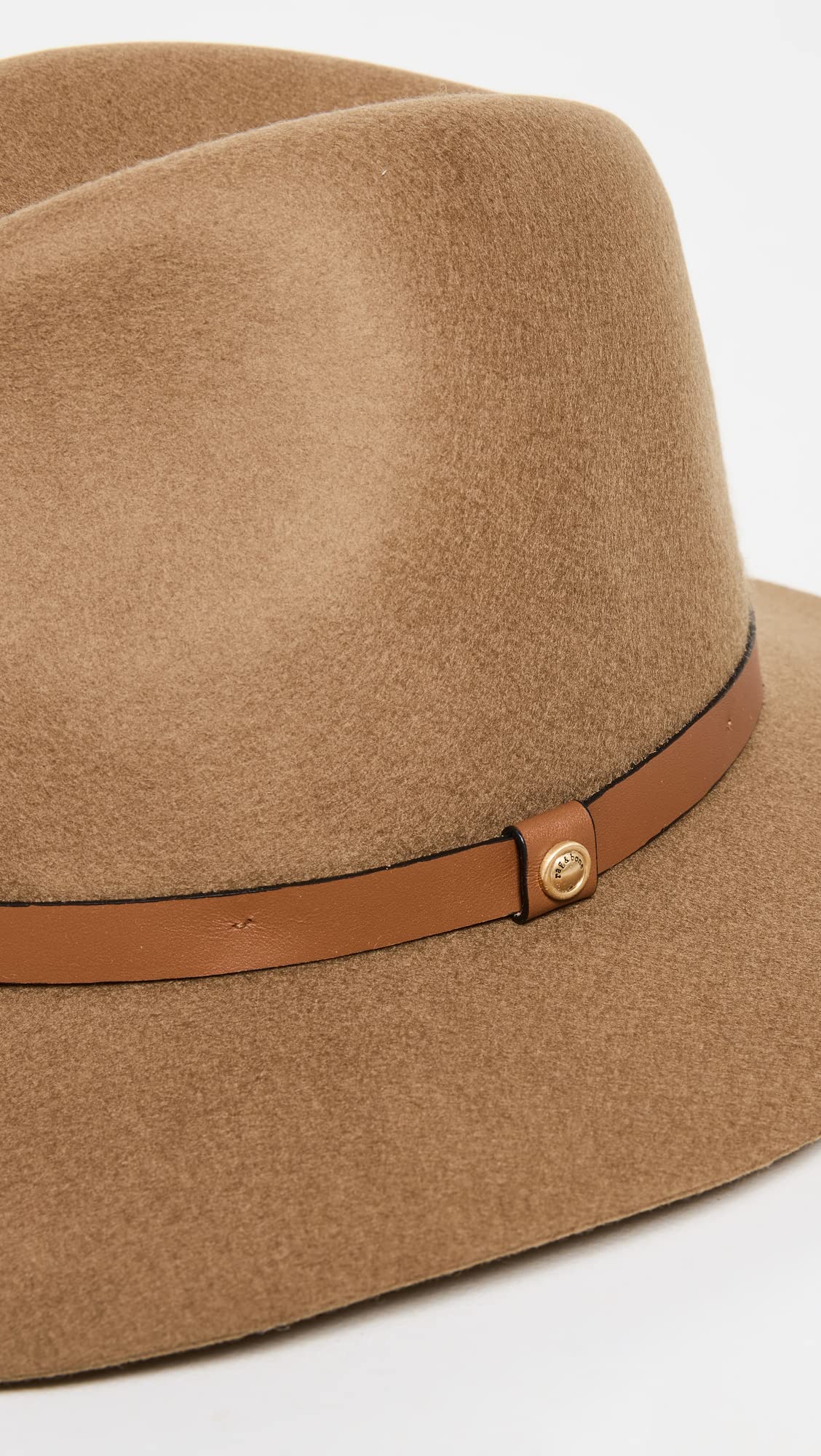 rag & bone Women's Floppy Brim Fedora, Camel, Tan, L