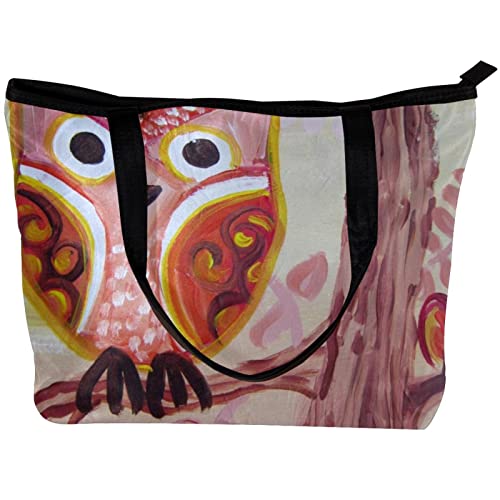 Women's Large Size Canvas Shoulder Bag Hobo Crossbody Handbag Casual Tote, Animal Owl on the Tree