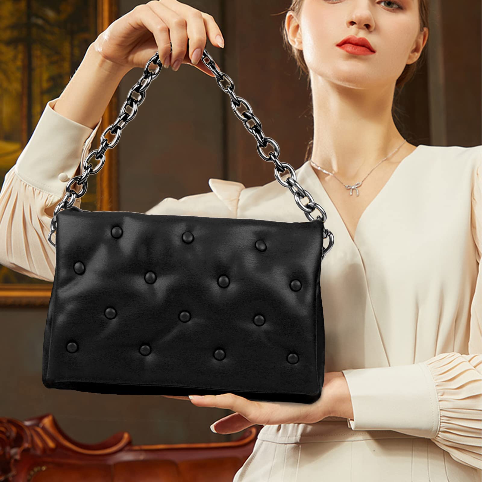 Women's Shoulder Handbags Designer Tote Bags and Purses with Chain Strap