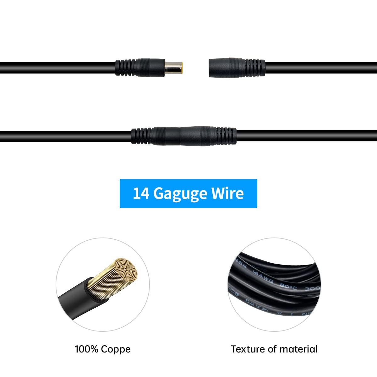 XTAR DC7909 8mm Extension Cable,10Ft 3M DC 8mm Cord Female to Male Cable Connector for XTAR SP100 Solar Panel Solar Generator Portable Power Station 14AWG