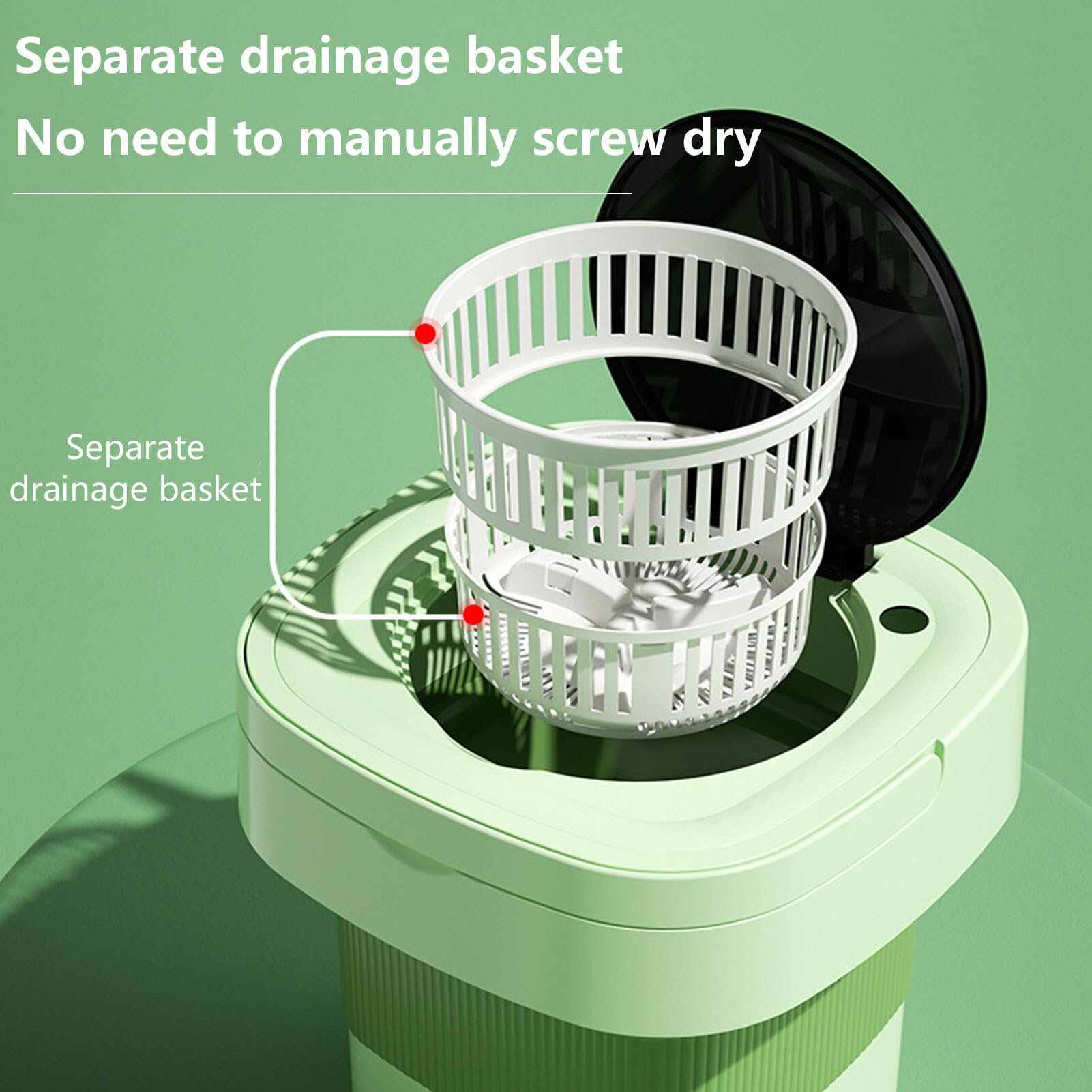 Portable Washing Machine, Foldable Mini Washing Machine and Spin Dryer Large Capacity Mini Washer Small Foldable Bucket Washer Suitable for Apartment Dorm,Travelling,Best Gift Choice -PURPLE