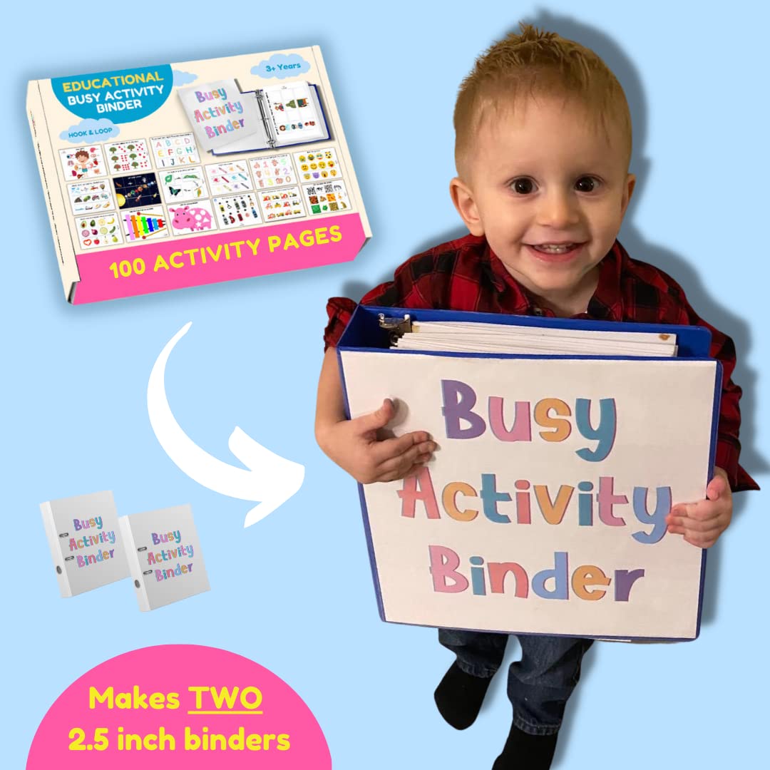 Yelicious Busy Activity Binder with 100 Activity Pages β Ultimate Busy Book Preschool Learning Resource Kit - Great Gift for 3+ Educational Games for Early Learning & Development, Montessori Inspired