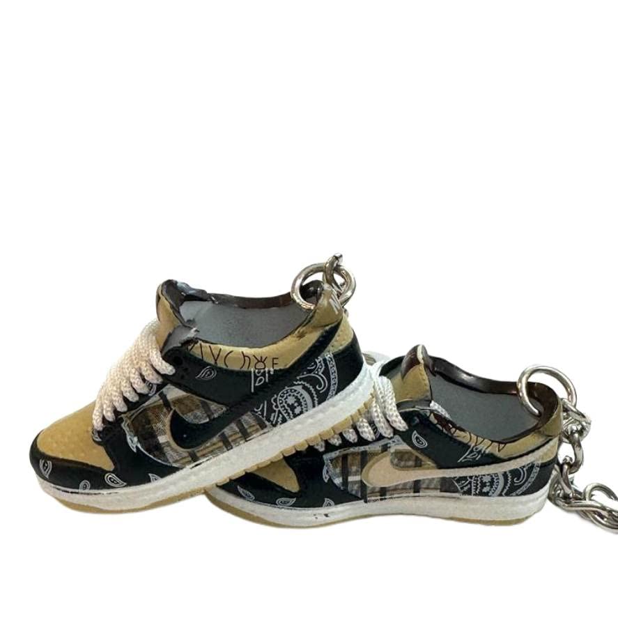 Mini Shoes Keychain Pair or Single With or Without The Box, Mini Kicks, Mini Sneaks, Black & Gray Mini Kicks Shoes Keychains (Pair w/Box)