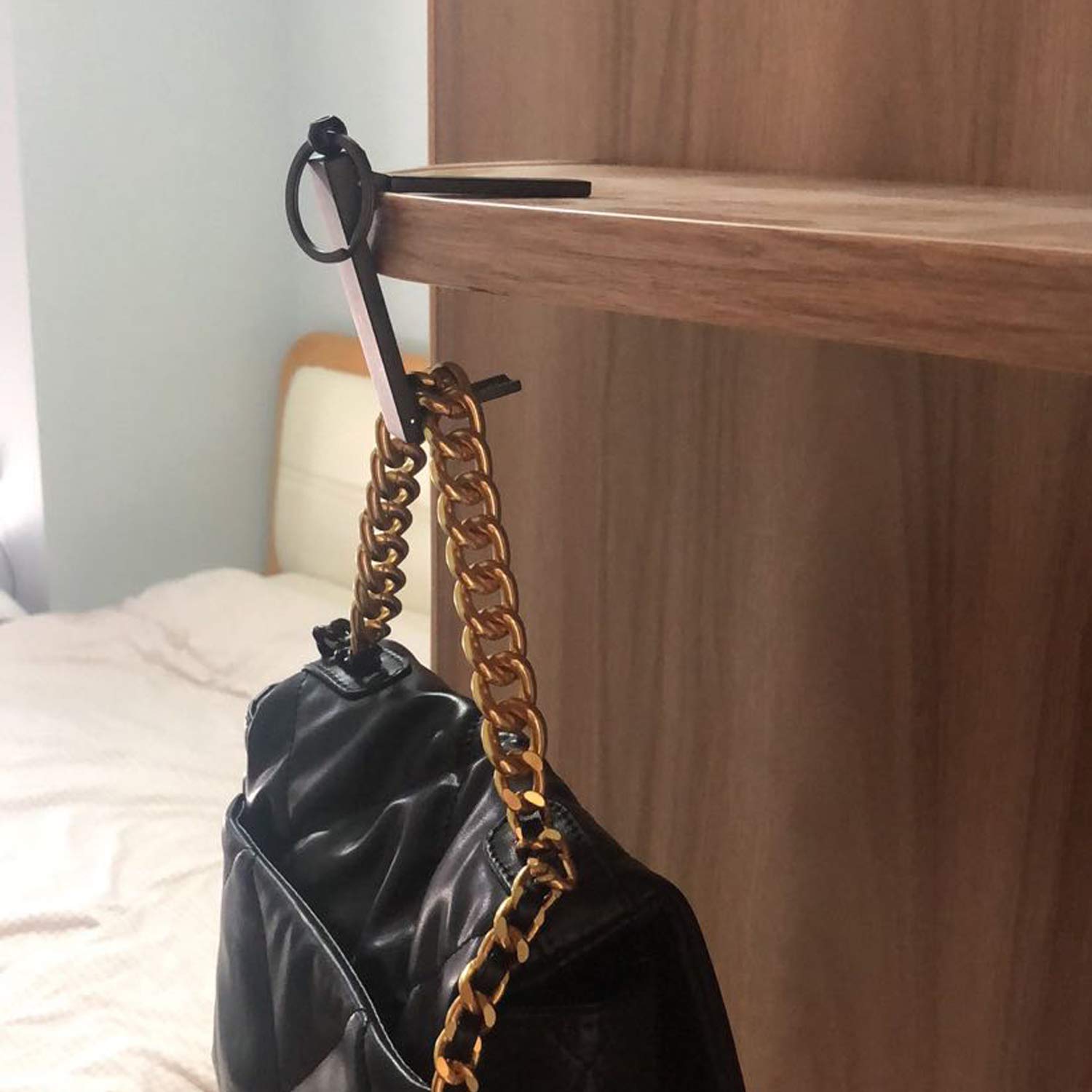 Purse Handbag Hook Hanger Holder for Table Desk,2-in-1 Purse Hook for Table & Phone Stand,Women's Handbag Storage Foldable Table Hook