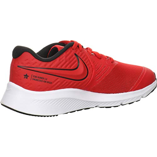 Nike Unisex-Child Star Runner 2 (GS) Sneaker, University Red/Black-Volt, 5.5Y Youth US Big Kid