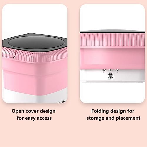 Portable Washing Machine, Foldable Mini Washing Machine 6.5L High Capacity, 3 Modes Deep Cleaning Mini Washer, Suitable for Home, Business, Travel, College Room (Purple)