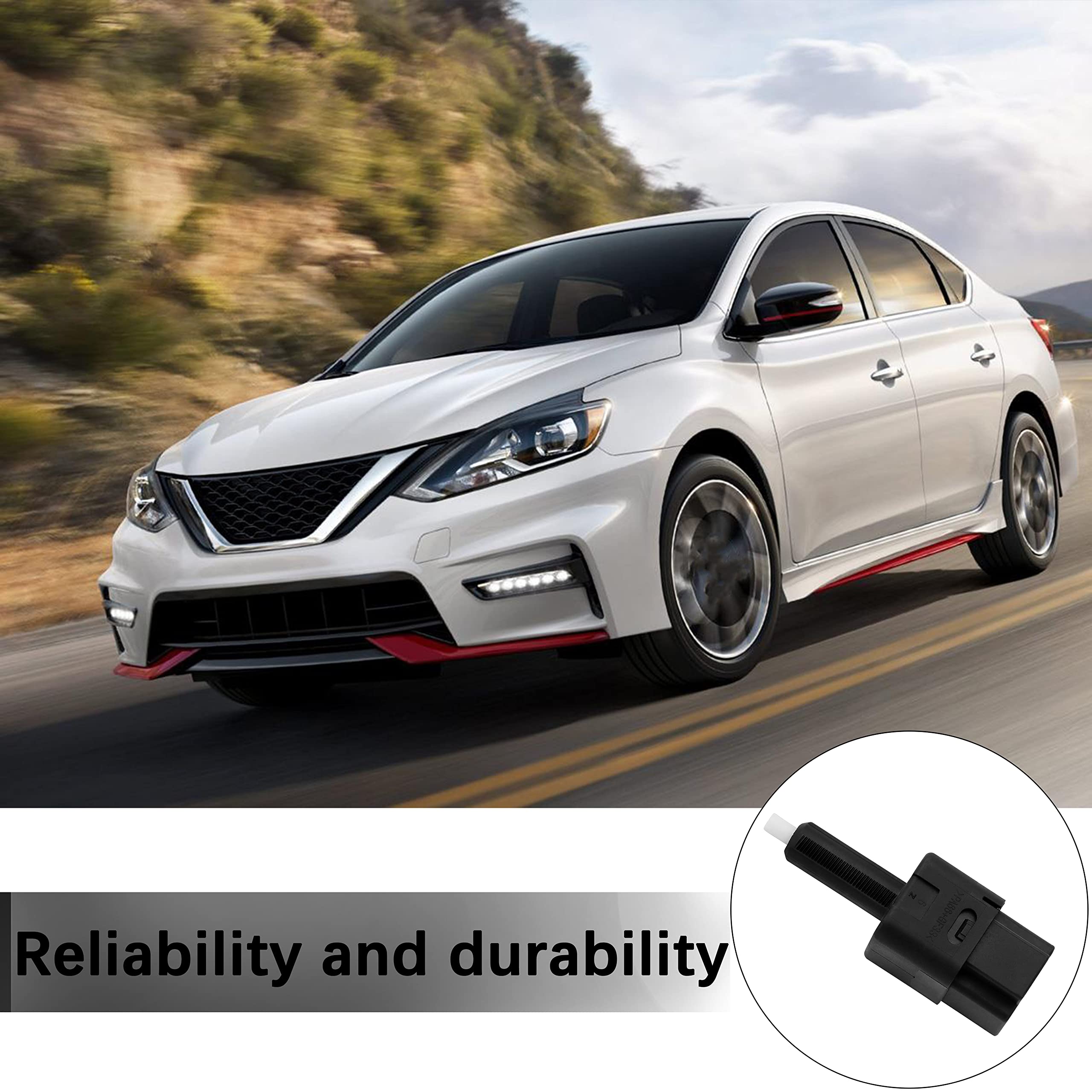 Replace 25320-AX00C 201-1962 Stop Lamp Switch Fit 2003-2019 Nissan Pathfinder Sentra Frontier Versa Altima Rogue Juke Armada,2004-2012 Infiniti M35 M45 G35 G37 EX35 FX35 FX45 Q45 QX56 Stoplight Switch