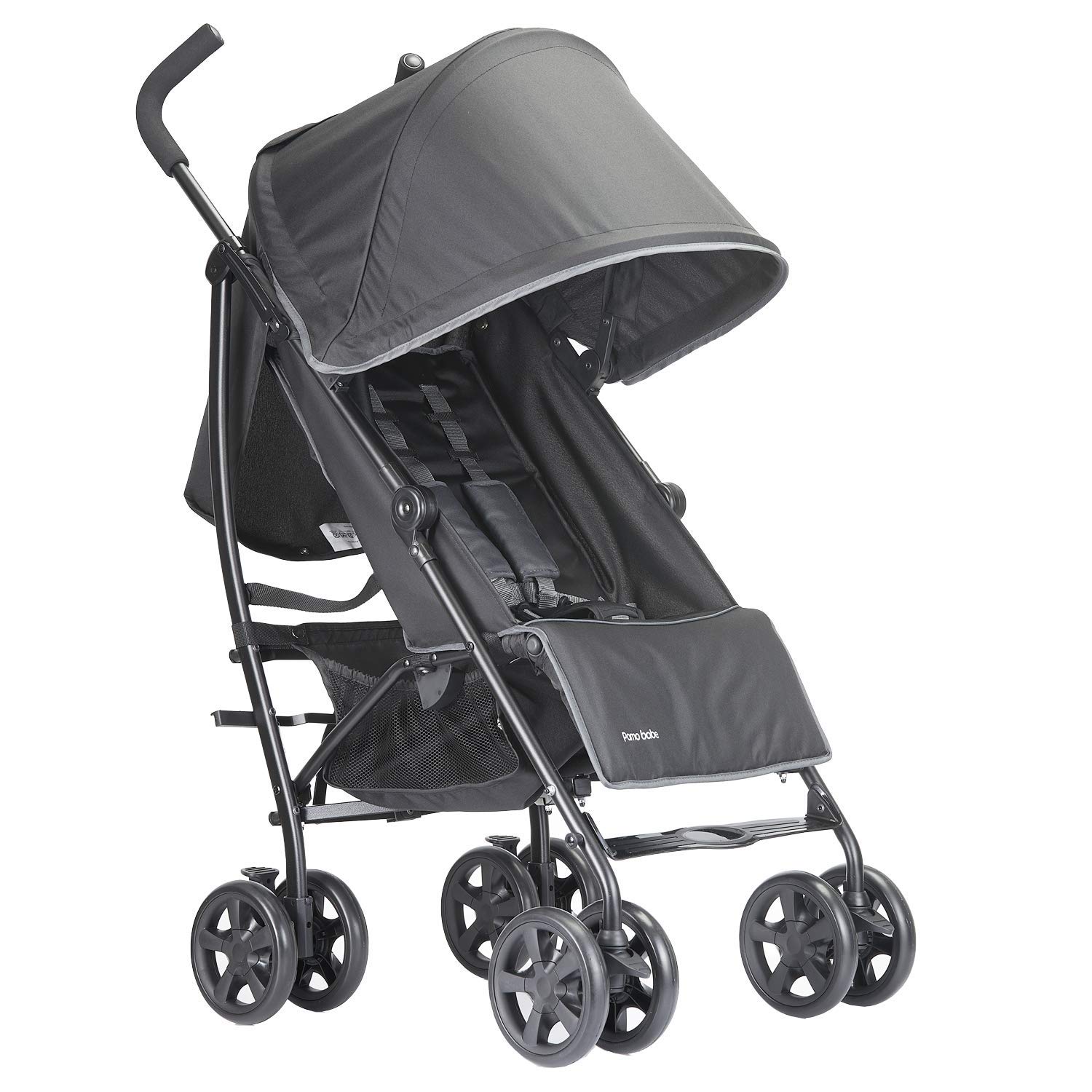 Pamo Babe Umbrella Stroller for Toddler, Lightweight Baby Stroller with Cup Holder and Storage Basket, Foldable Travel Stroller for Infant, Compact Stroller(Black)