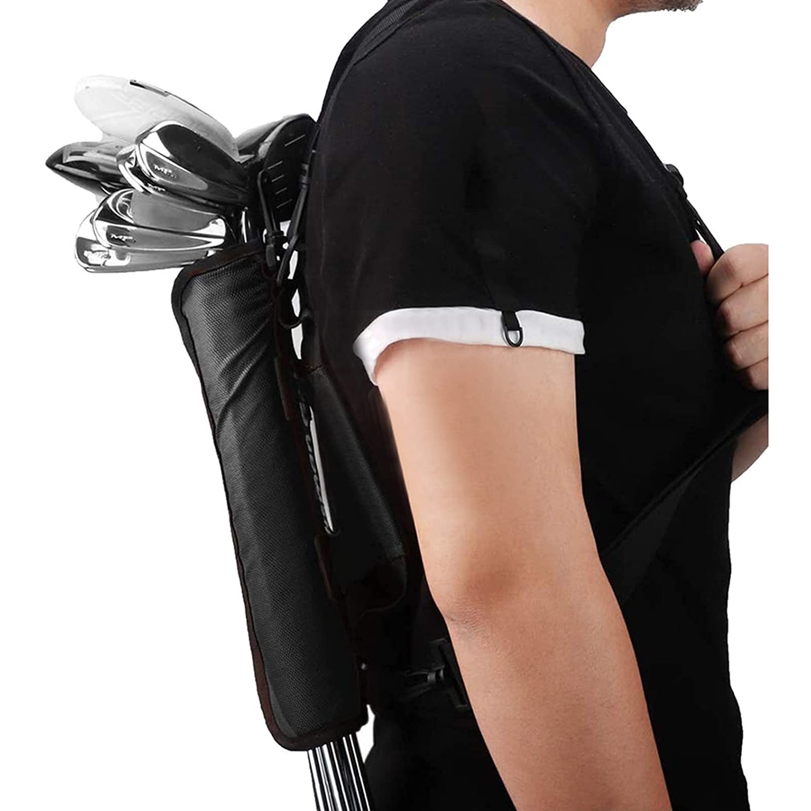 Mini Golf Club Bag Lightweight Shoulder Carrier Driving Range Practice Pack Portable Course Training Travel Case Foldable Sunday Bag Holding 3-5 Golf Clubs for Men Women Golfer