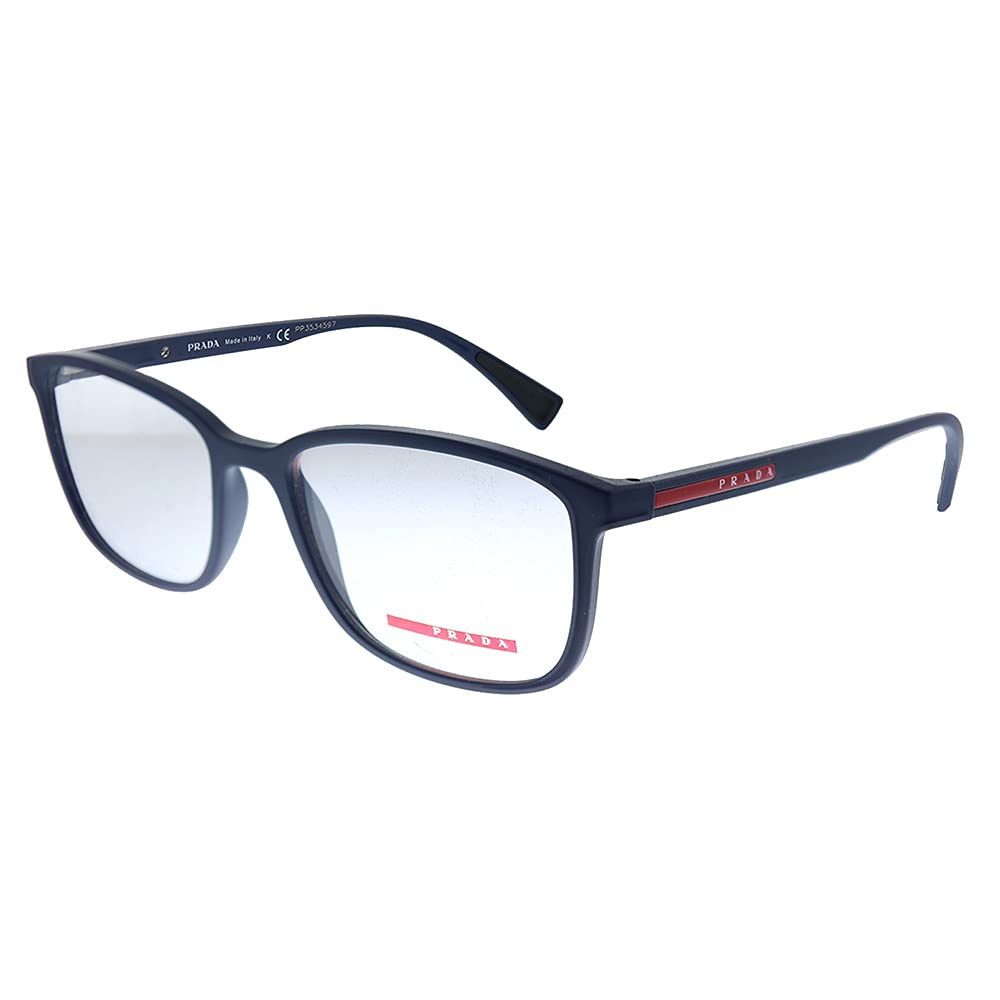 Prada Linea Rossa Lifestyle PS 04IV TFY1O1 Blue Rubber Plastic Rectangle Eyeglasses 55mm