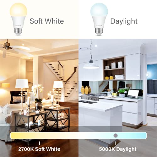 Sigalux 75W Equivalent A19 LED Light Bulb, 5000K Daylight 1100LM 9.5 Watt, Non-Dimmable Standard Light Bulbs E26 Medium Base, UL Listed, 10 Pack