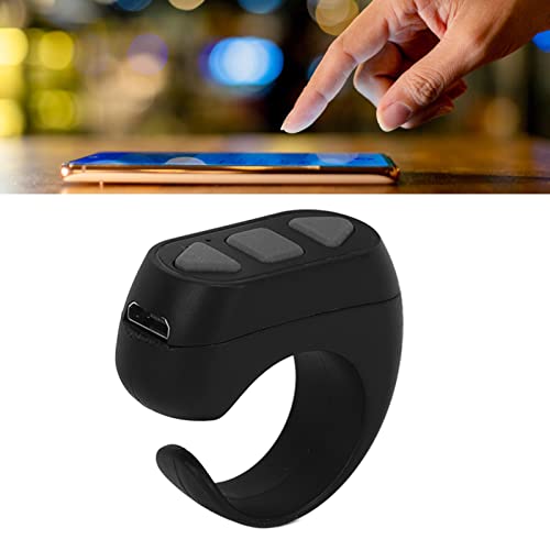 Remote Control for Phone, Page Turner ABS 3 Buttons 10m Distance for Watching Video Shots (Black)